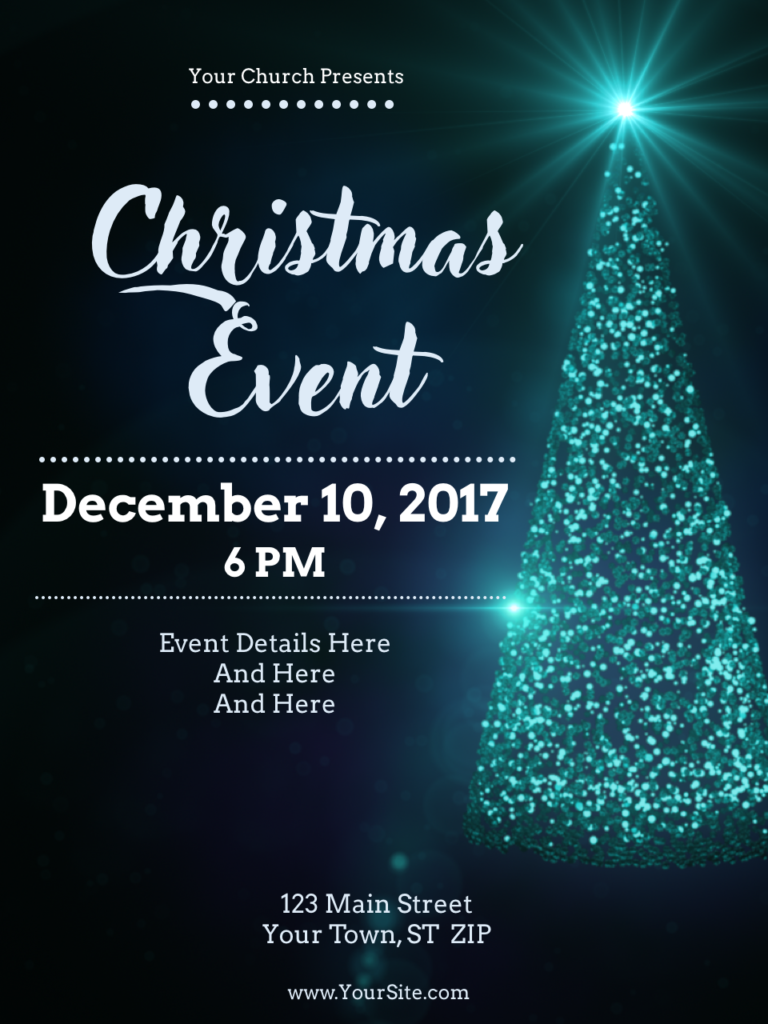 Glowing Christmas Tree Flyer - Progressive Church Media