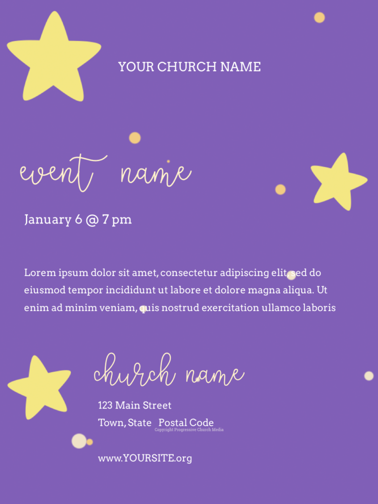Starry Welcome Flyer - Progressive Church Media
