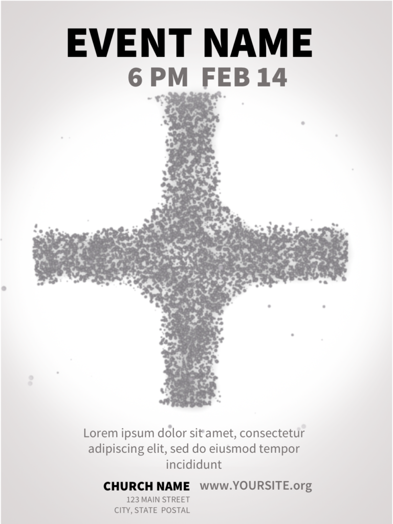 Ash Wednesday Church Welcome Flyer - Progressive Church Media