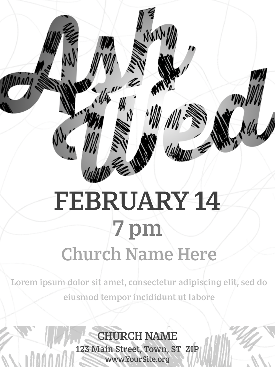 Ash Wednesday Worship Background Flyer - Progressive Church Media