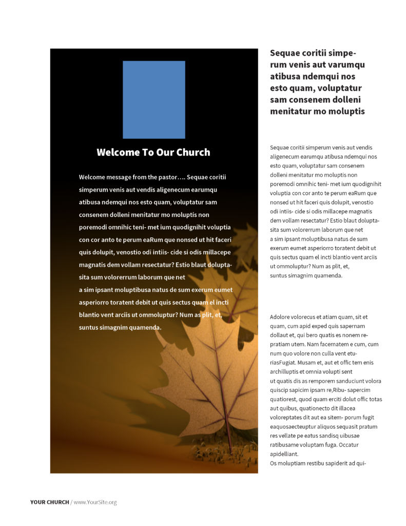 Autumn Church Welcome Newsletter - Progressive Church Media