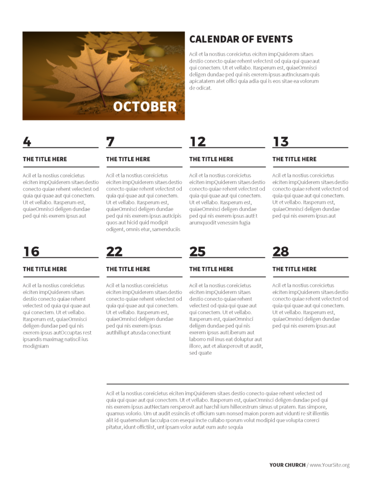 Autumn Church Welcome Newsletter - Progressive Church Media