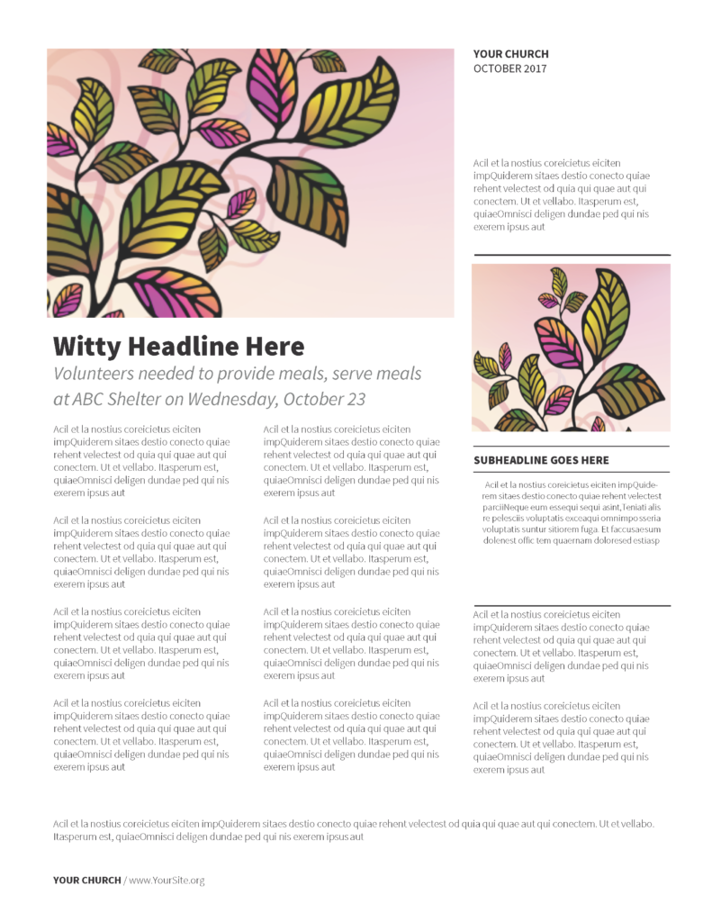 Fall Foliage Newsletter - Progressive Church Media