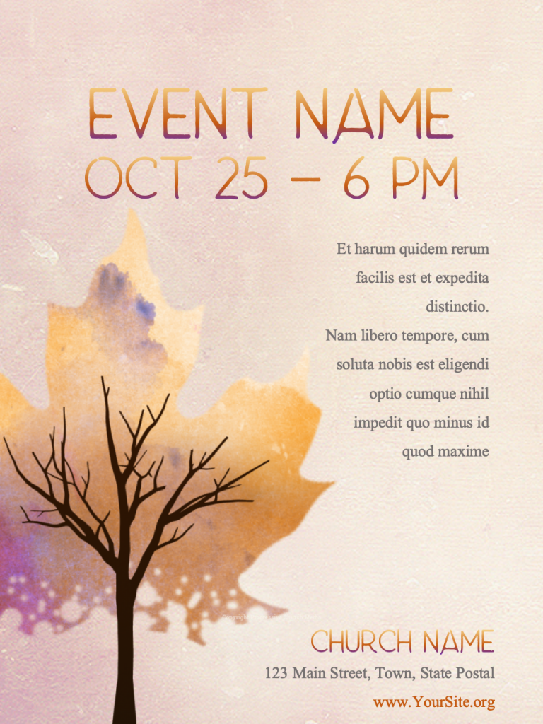 Falling Leaves Flyer - Progressive Church Media