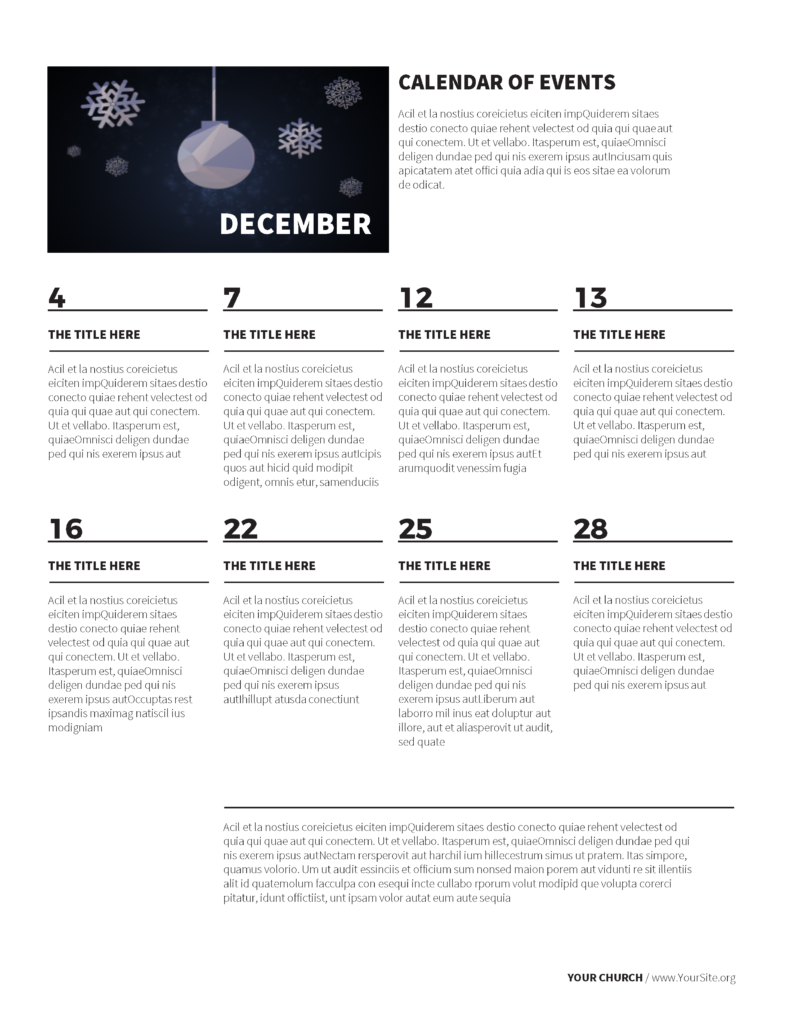 Christmas Background Newsletter - Progressive Church Media