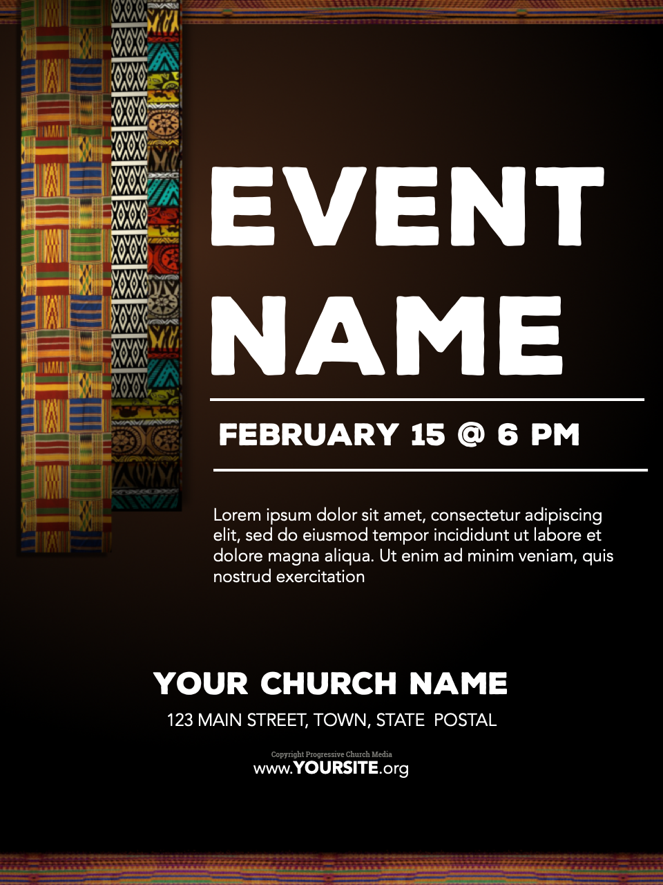 African Fabric Flyer - Progressive Church Media