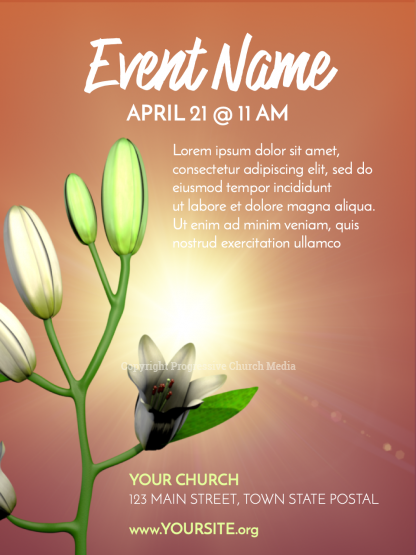 Easter Lilies Flyer - Progressive Church Media