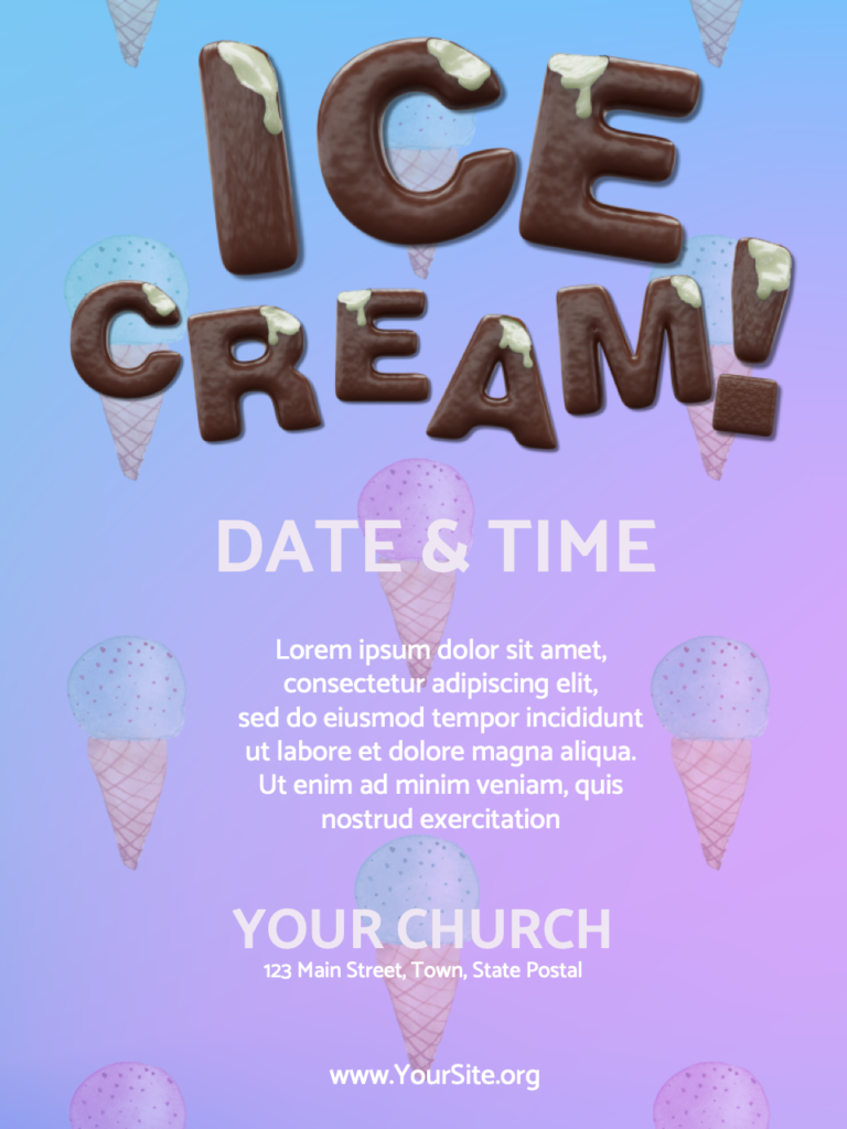 Summer Ice Cream Flyer - Progressive Church Media