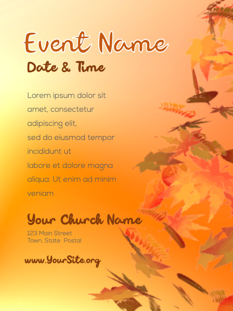 Fall Welcome Flyer - Progressive Church Media