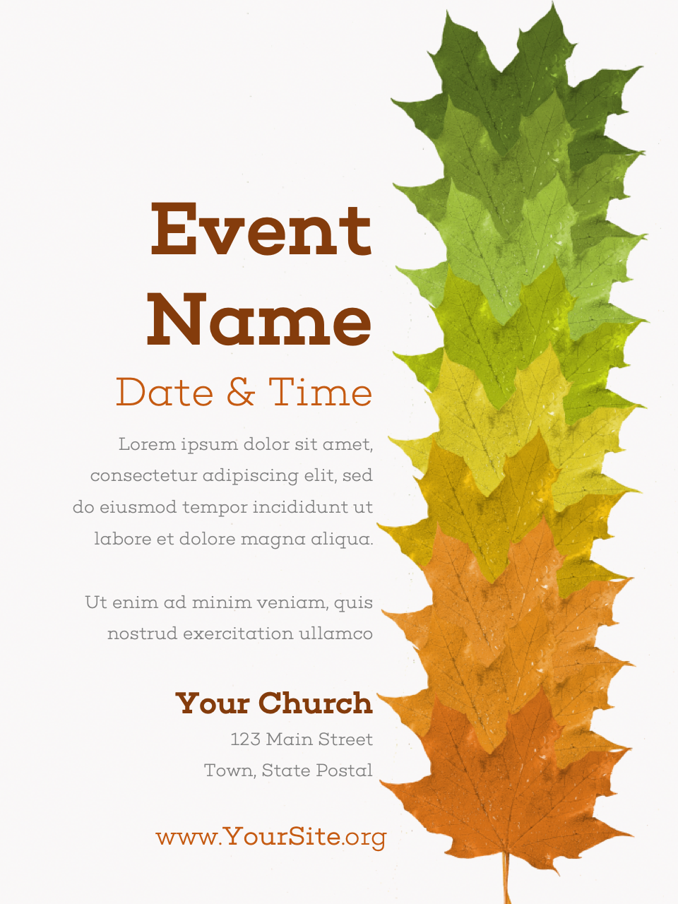 Fall Maple Leaf Flyer - Progressive Church Media