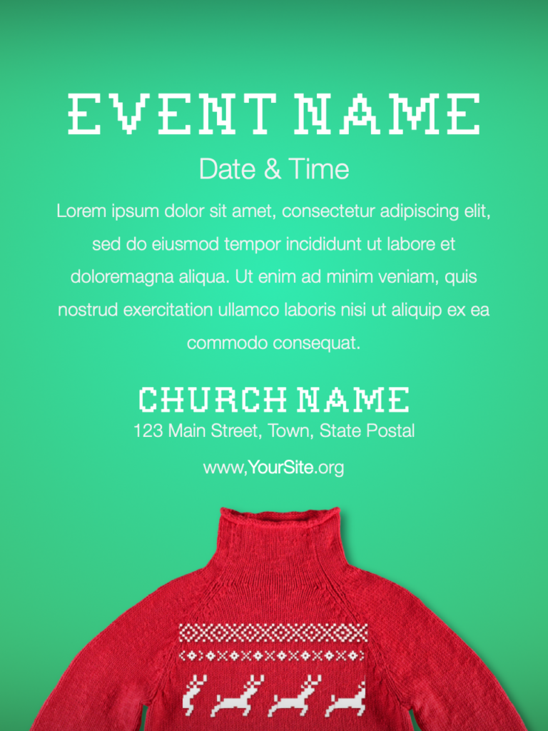 Christmas Sweater Flyer - Progressive Church Media