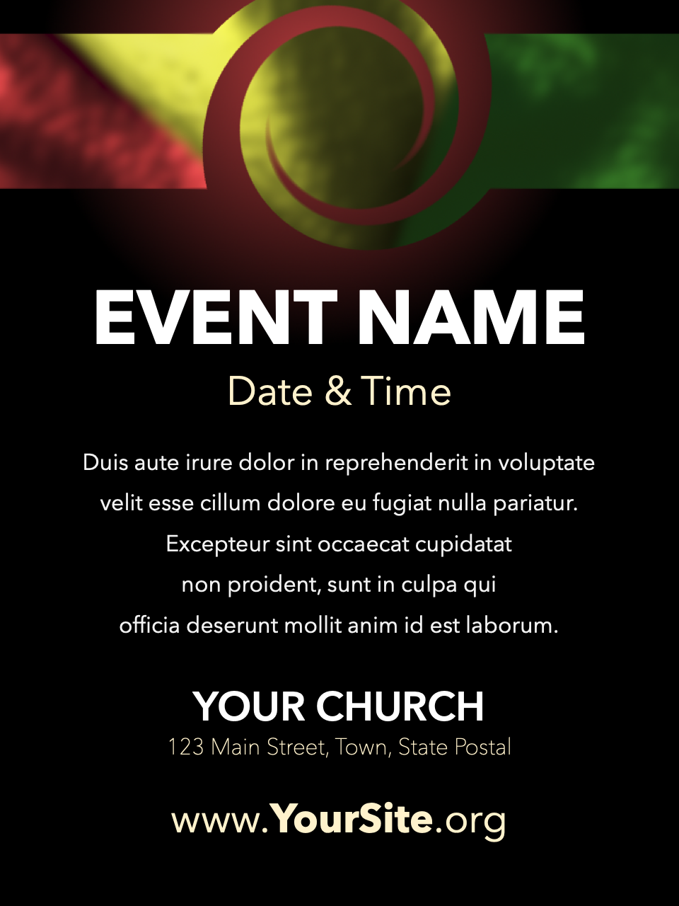Red Gold Green Flyer - Progressive Church Media