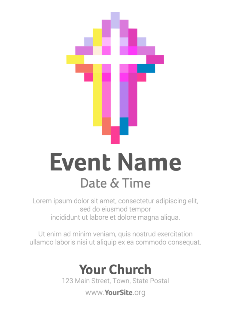 Colorful Cross Flyer - Progressive Church Media