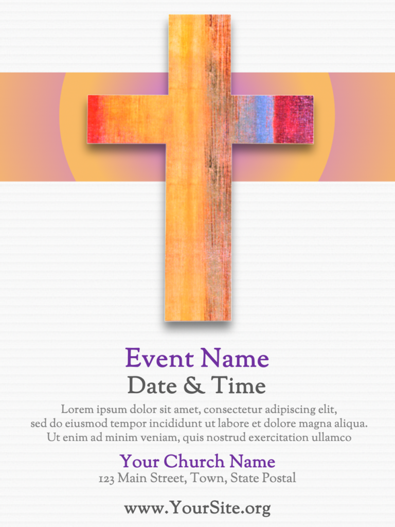 Colorful Cross Church Welcome Flyer - Progressive Church Media