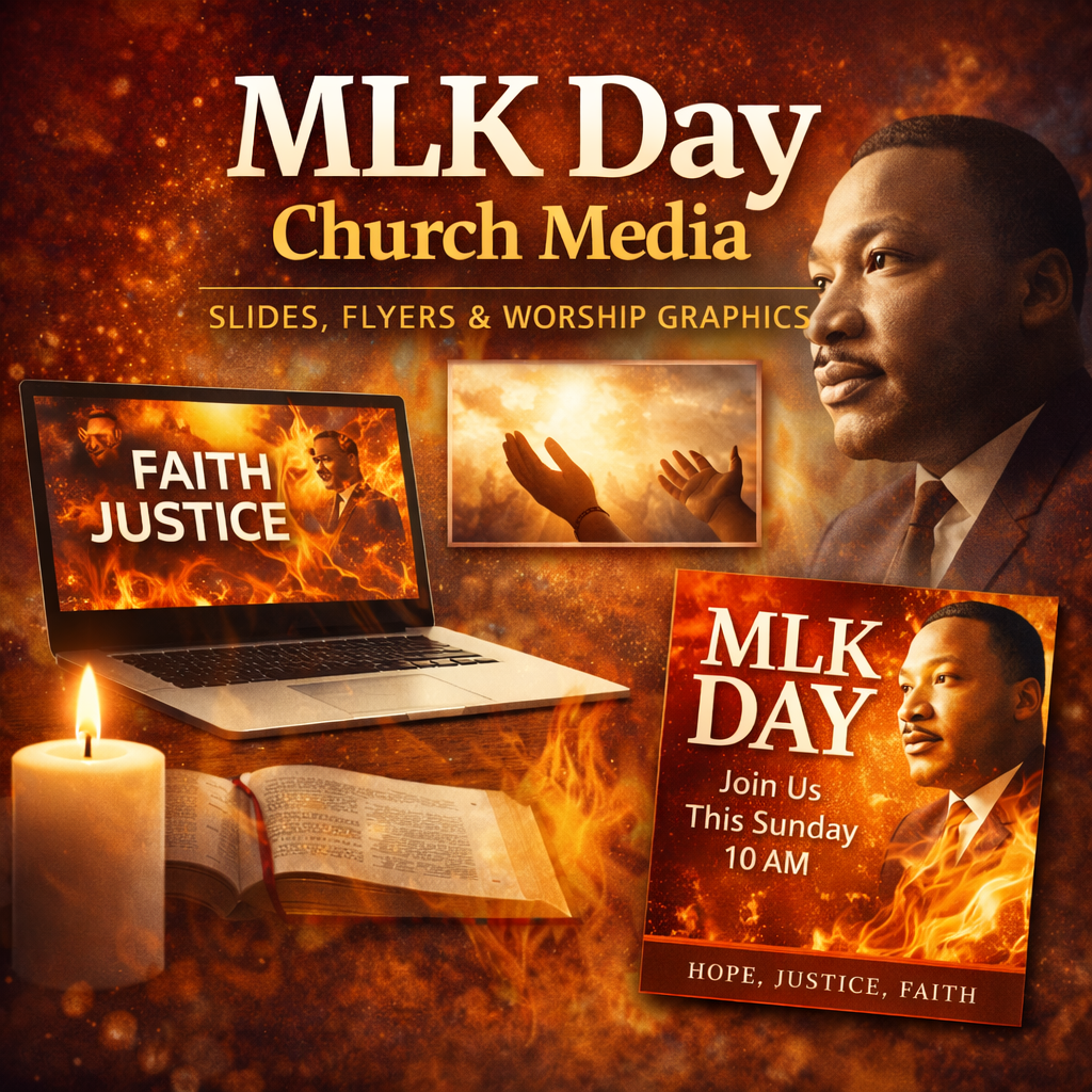MLK Day Worship Graphics, Slides & Flyers for Church